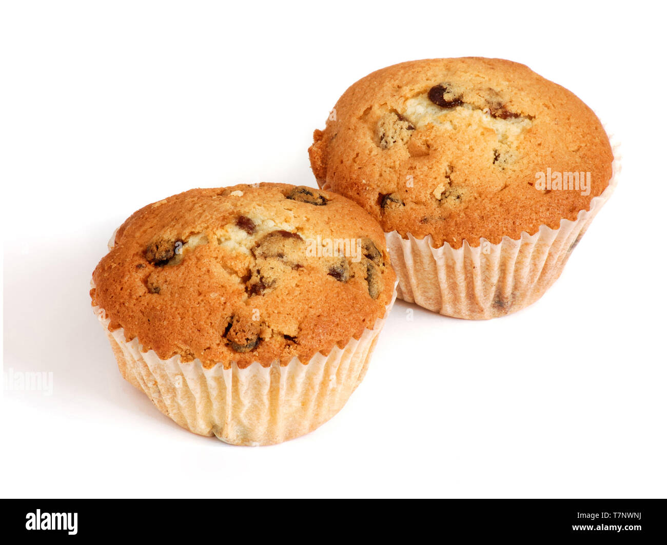 Two tasty cakes isolated on white background Stock Photo - Alamy