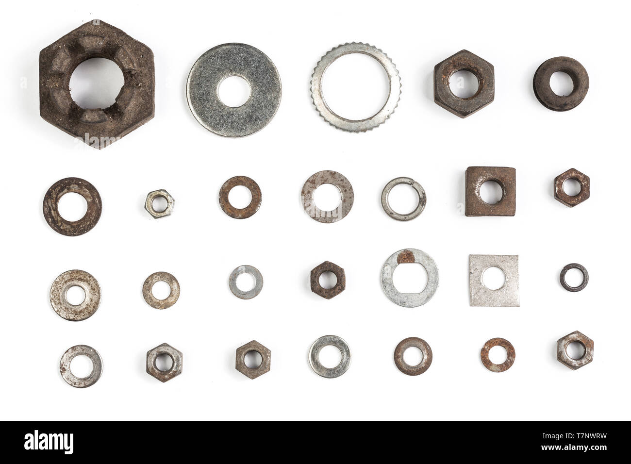 Various old and rusty nuts and washers Stock Photo - Alamy
