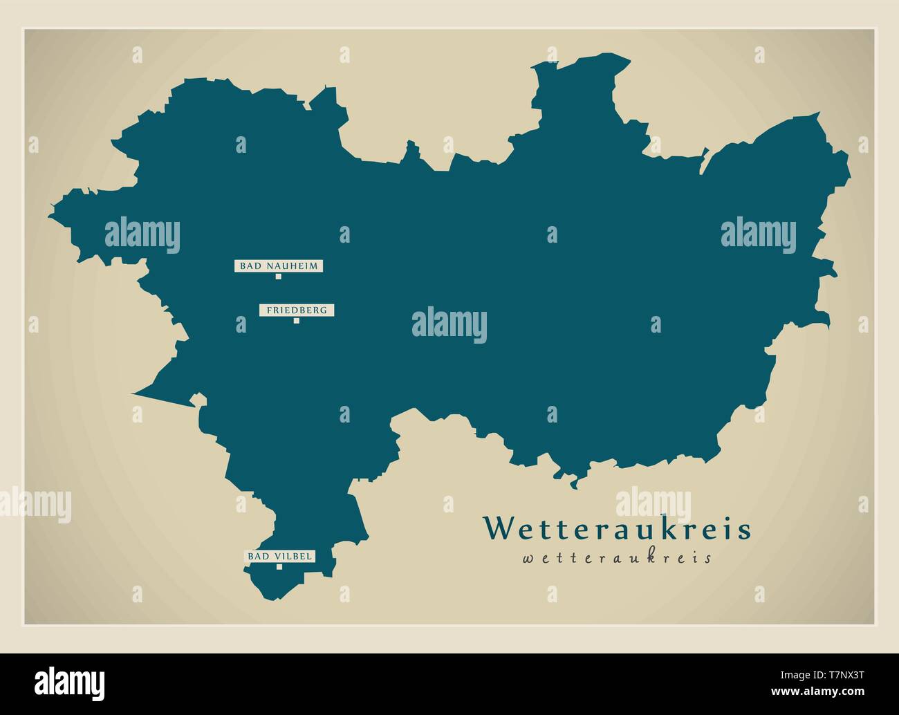 Modern Map - Wetteraukreis county of Hessen DE Stock Vector Image & Art ...