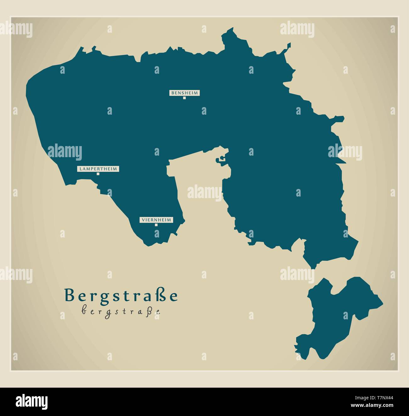 Modern Map - Bergstrasse county of Hessen DE Stock Vector Image & Art ...