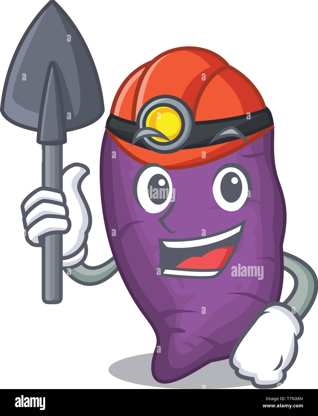 Miner purple sweet potato in mascot basket Stock Vector Image & Art - Alamy