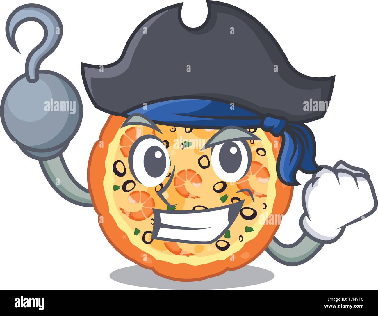 Pirate seafood pizza served on character plate Stock Vector Image & Art ...
