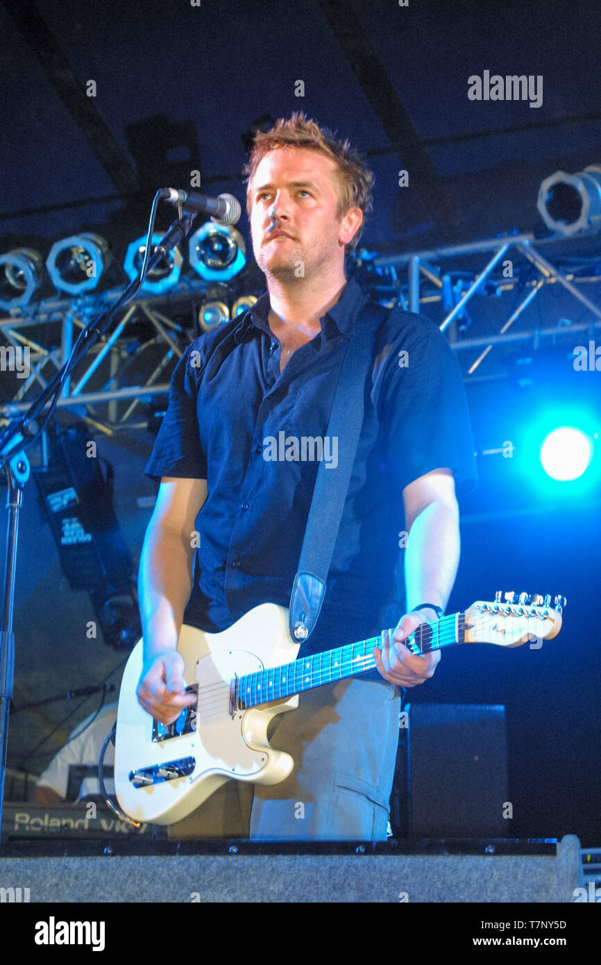 Guy Garvey singer in British band Elbow performing at the Reading ...
