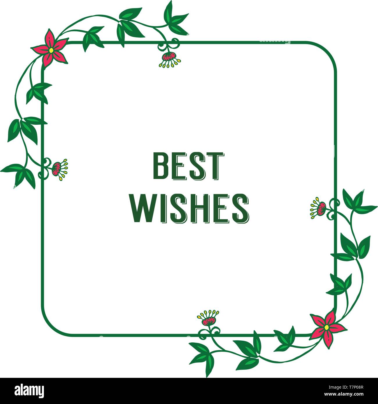 Vector illustration decor best wishes with illustration various ornate ...