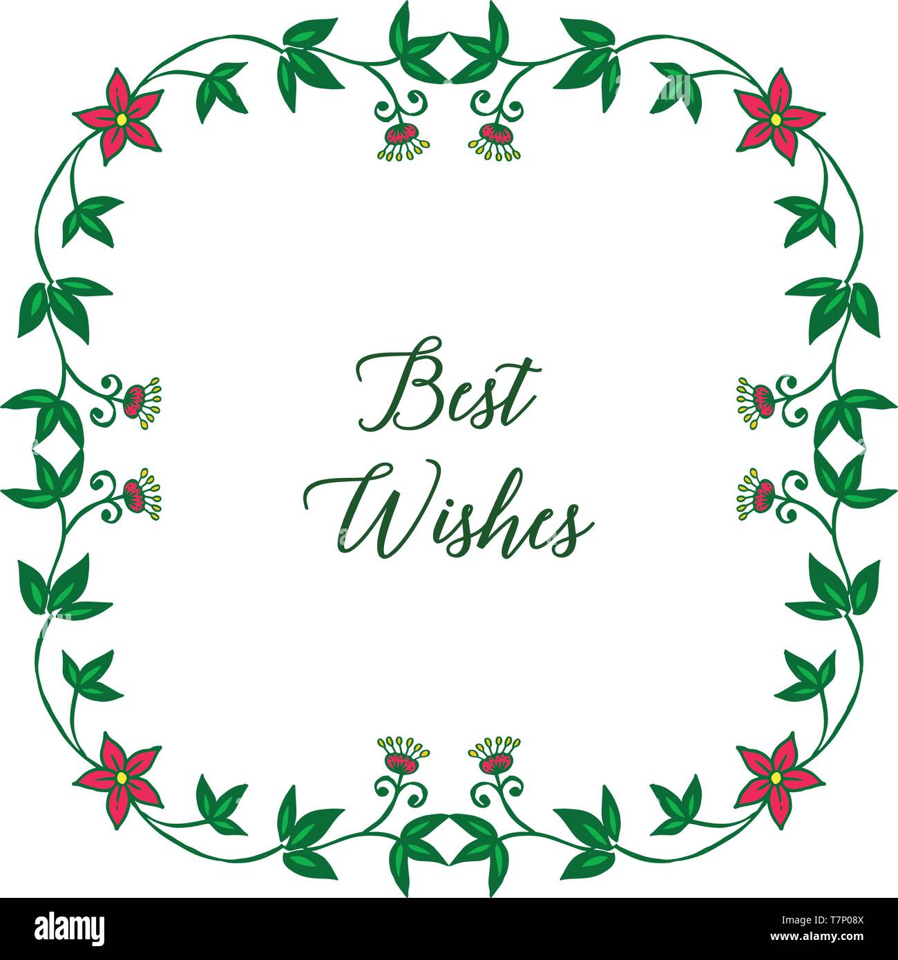 Vector illustration decor best wishes with illustration various ornate ...