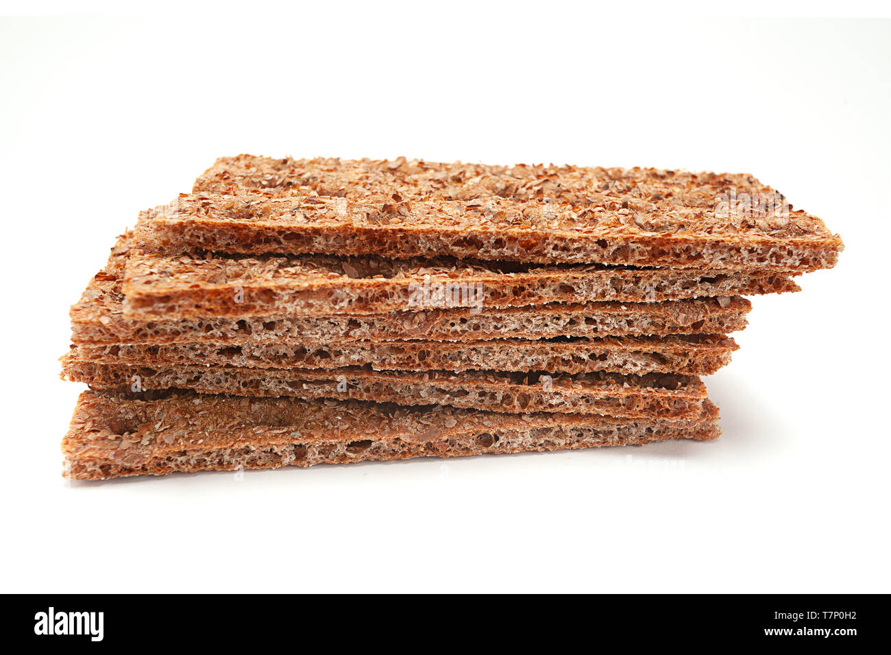 Whole grain rye crispbread isolated on white Stock Photo - Alamy