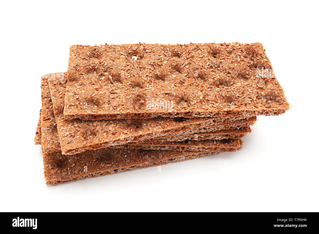 Whole grain rye crispbread isolated on white Stock Photo - Alamy