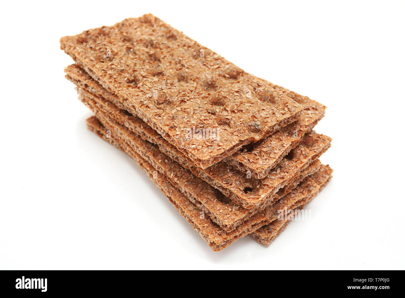 Whole grain rye crispbread isolated on white Stock Photo - Alamy