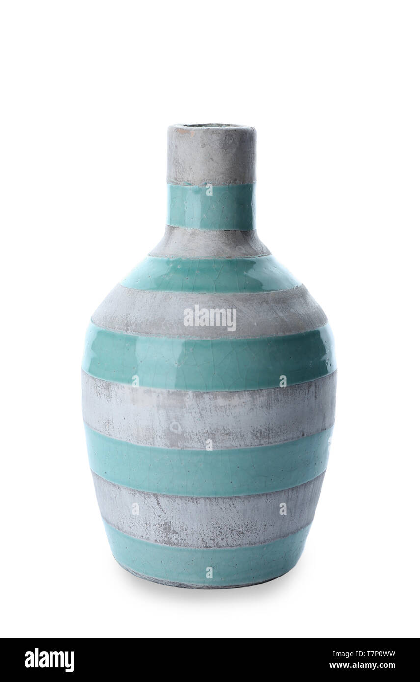 Ceramic vase on white background Stock Photo - Alamy
