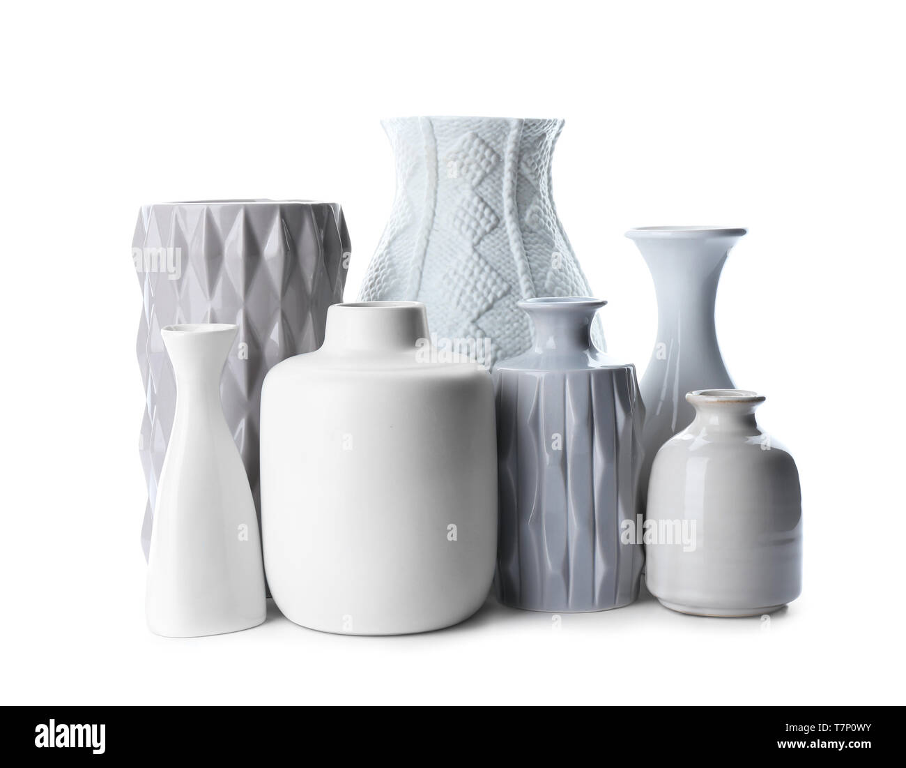Ceramic vases on white background Stock Photo - Alamy