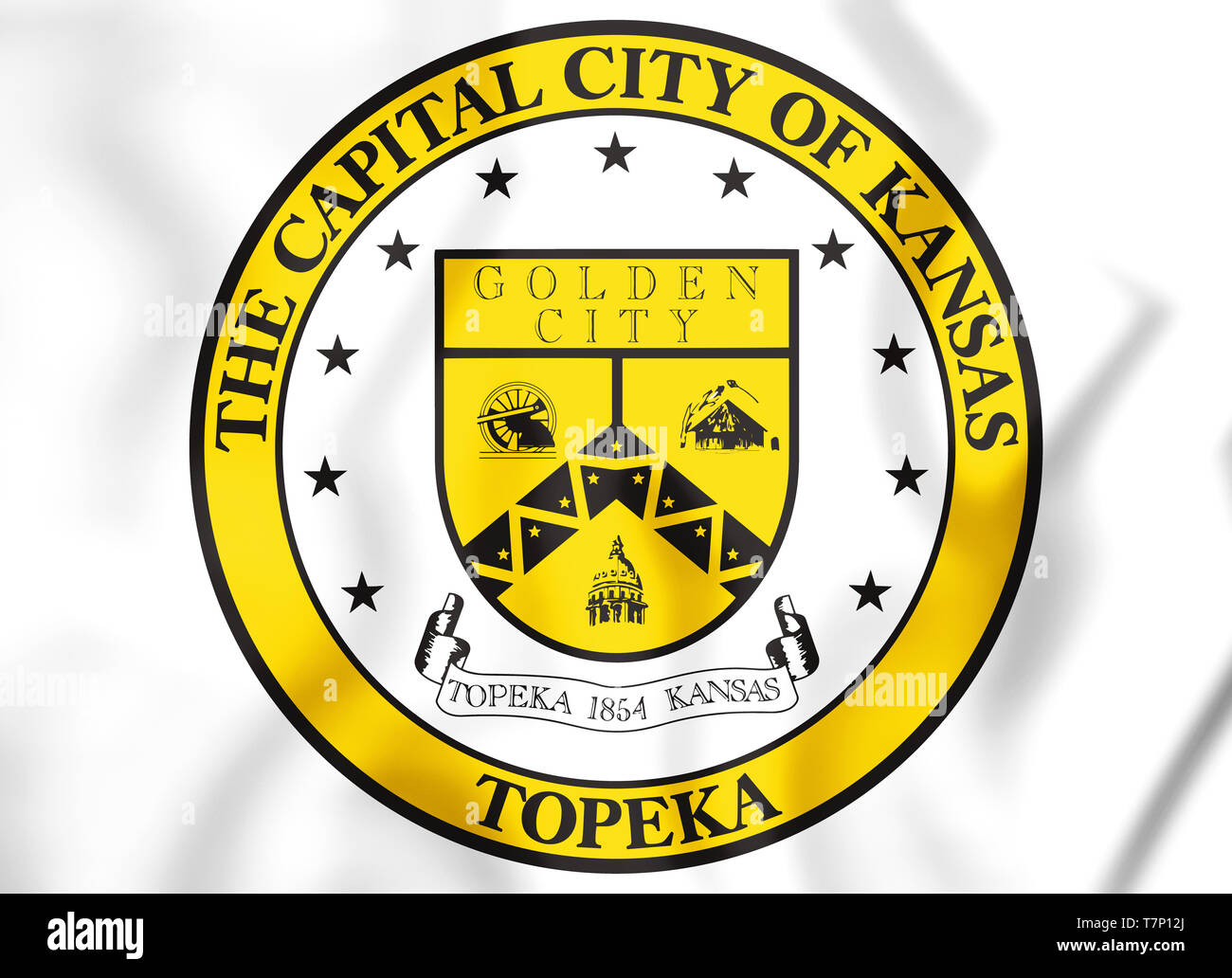 3D Seal of Topeka (Kansas), USA. 3D Illustration Stock Photo - Alamy