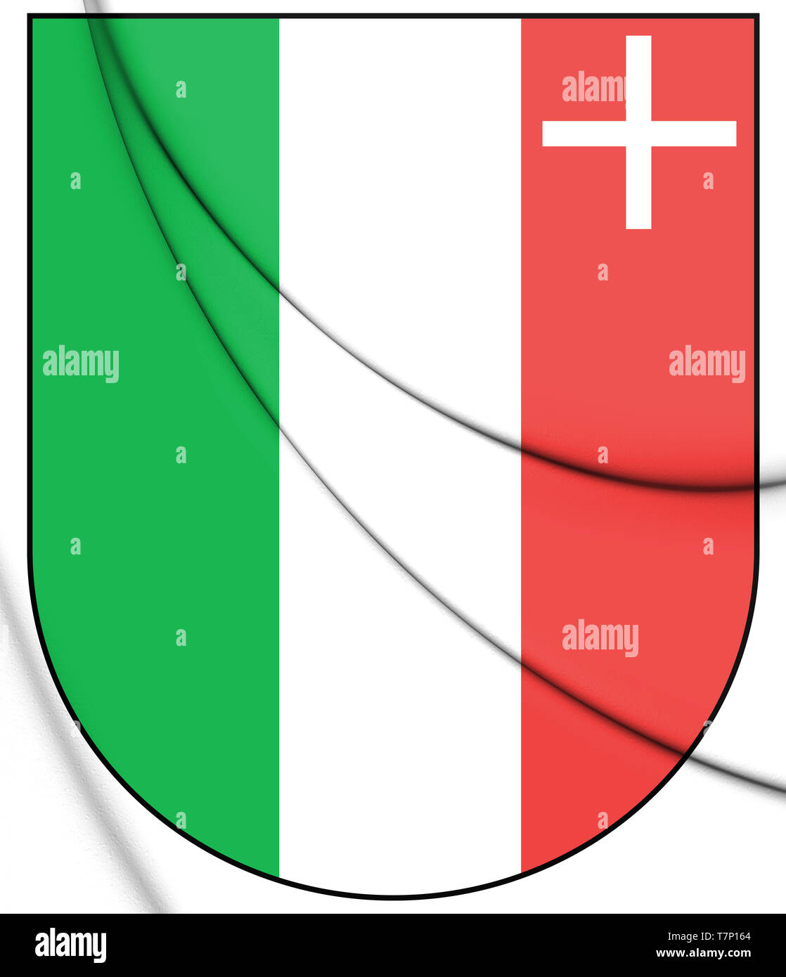 3D Neuchatel Canton Coat of Arms, Switzerland. 3D Illustration Stock ...