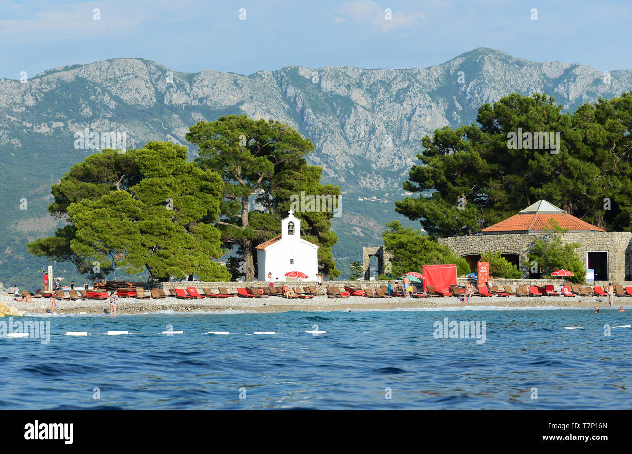 Hawaii Beach on Sveti Nikola island near Budva, Montenegro Stock Photo ...