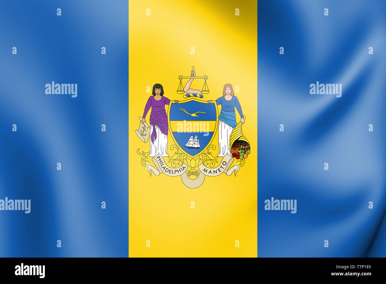 3D Flag of Philadelphia (Pennsylvania), USA. 3D Illustration Stock ...