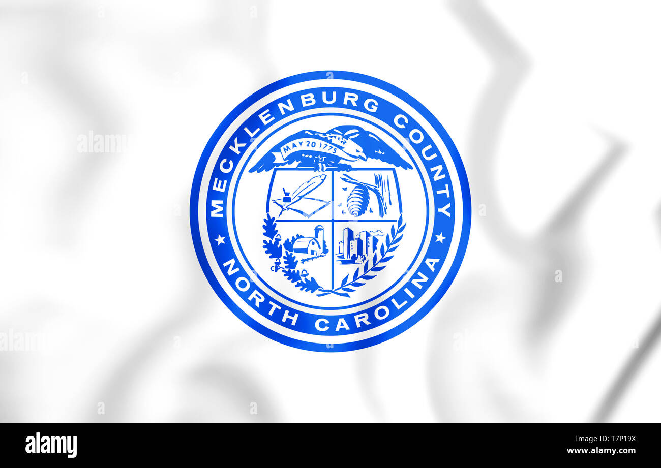 3D Flag of Mecklenburg County (North Carolina), USA. 3D Illustration ...