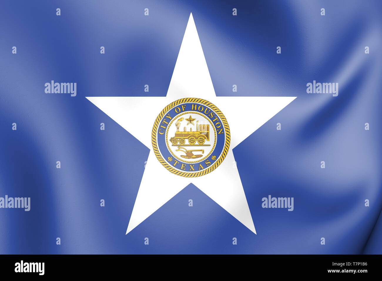 3D Flag of Houston (Texas), USA. 3D Illustration Stock Photo - Alamy