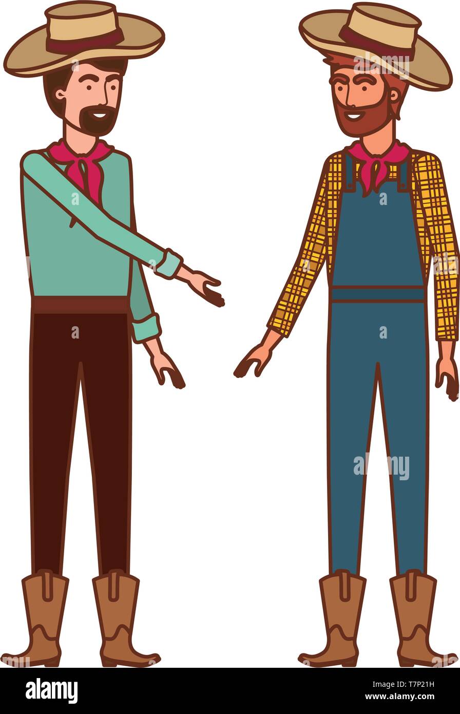 farmers men talking with straw hat Stock Vector Image & Art - Alamy