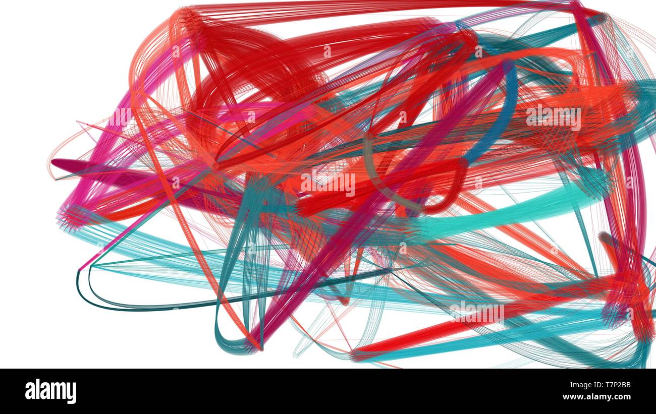 painted chaos strokes with moderate red, teal blue and light gray ...