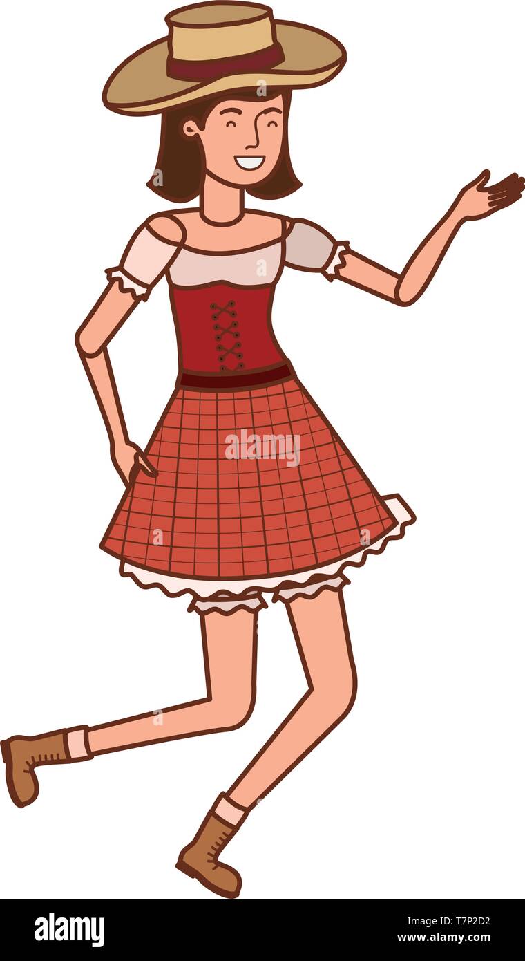 woman farmer dancing with straw hat Stock Vector Image & Art - Alamy