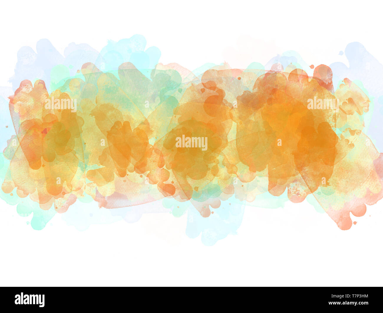 Abstract beautiful Colorful shape watercolor illustration painting ...