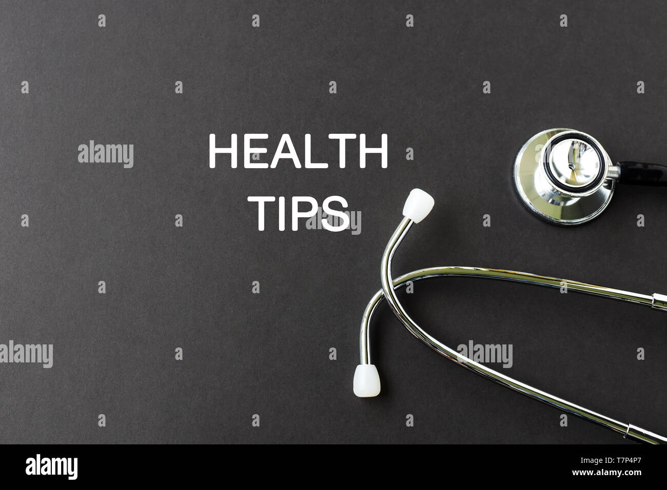 Health Tips text with stethoscope , health and medical concept Stock ...