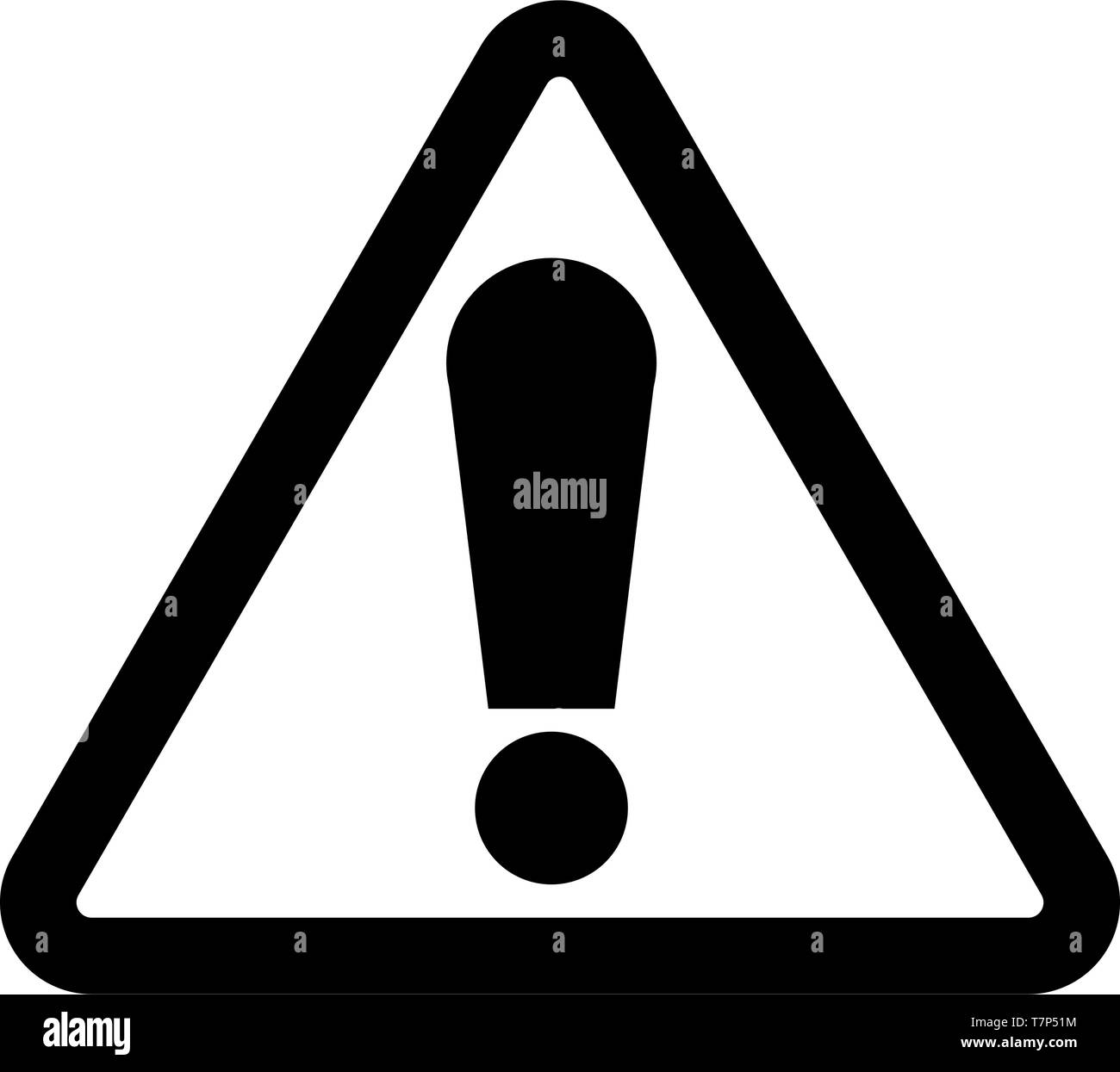 Warning Icon. Black Stencil Design. Vector Illustration Stock Vector ...