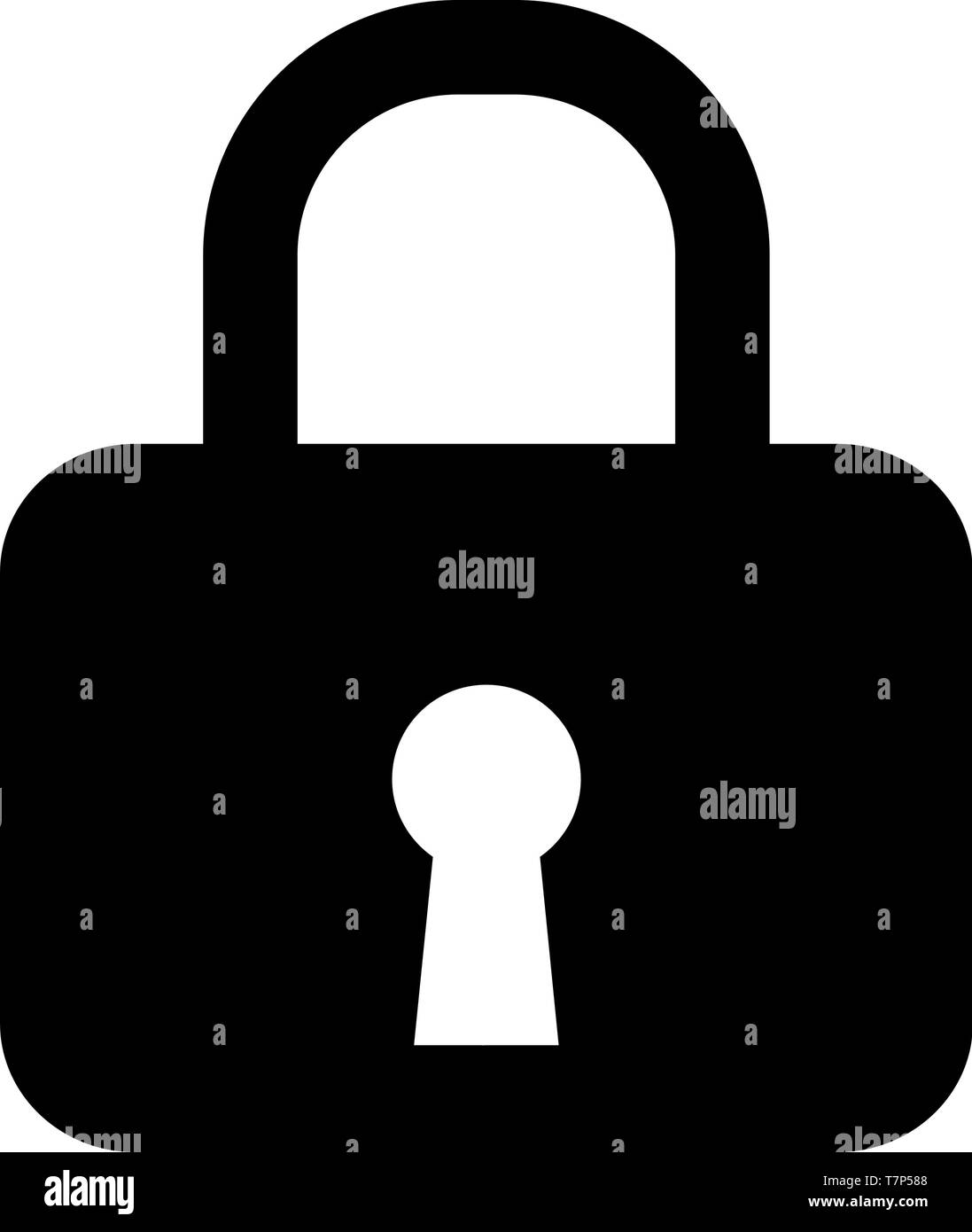 Lock Icon. Black Stencil Design. Vector Illustration Stock Vector Image ...