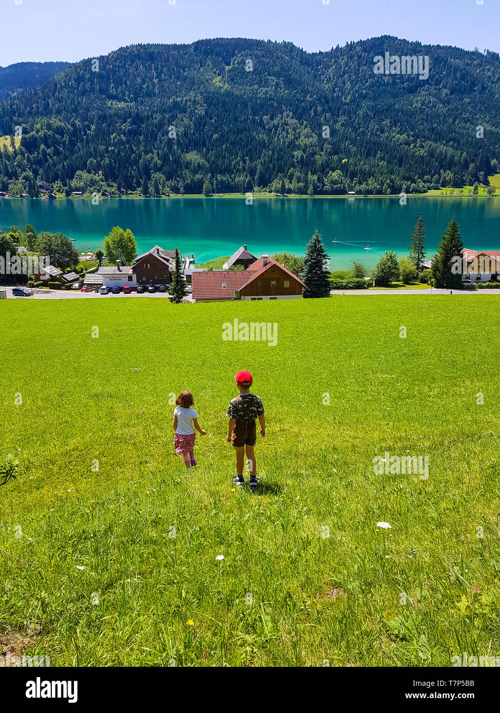 The stunning landscape of the Weissensee, Austria Stock Photo - Alamy