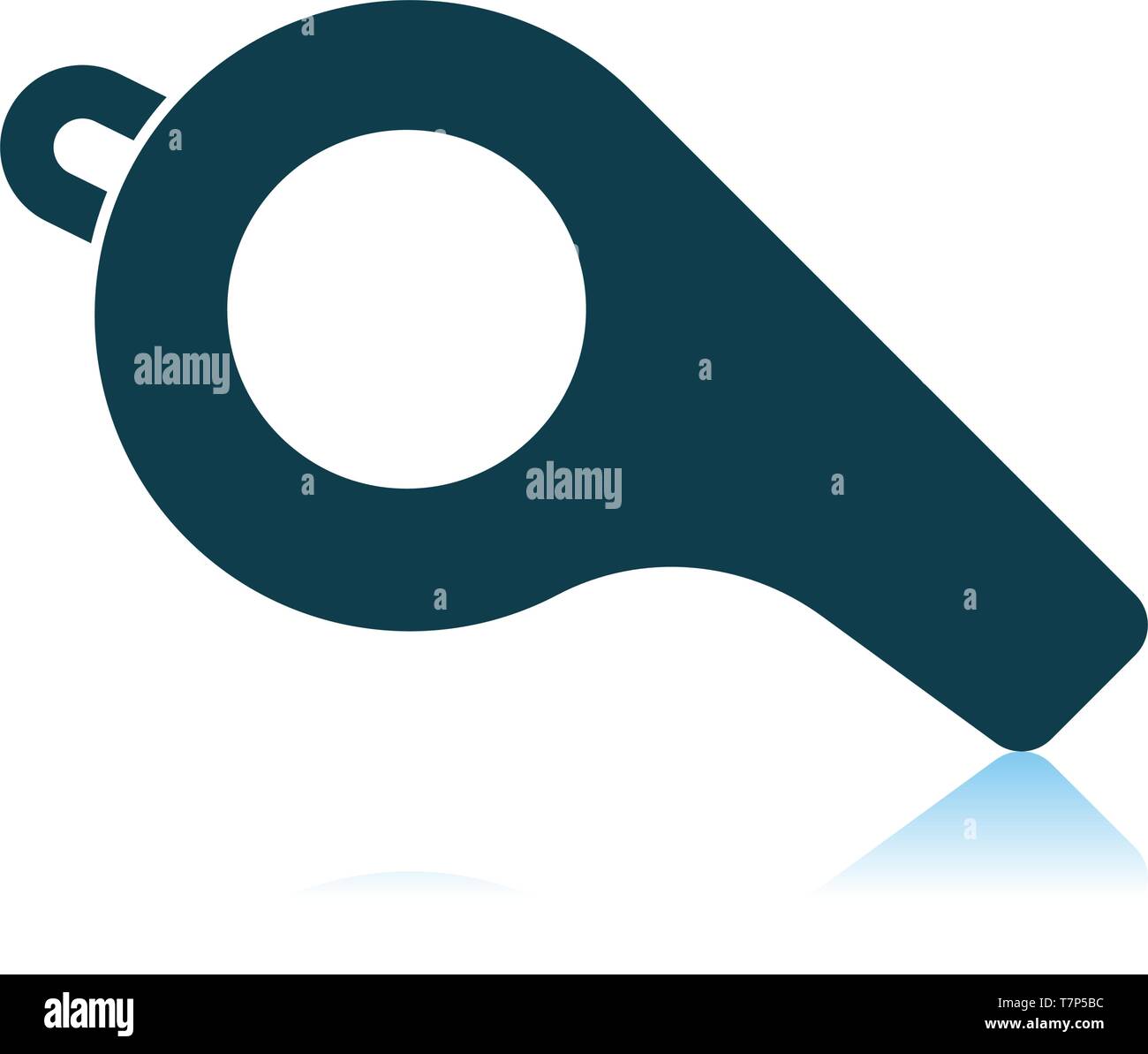 American Football Whistle Icon. Shadow Reflection Design. Vector ...