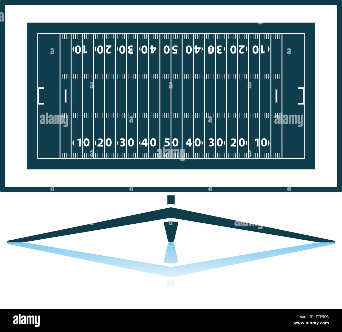 American Football Tv Icon. Shadow Reflection Design. Vector ...