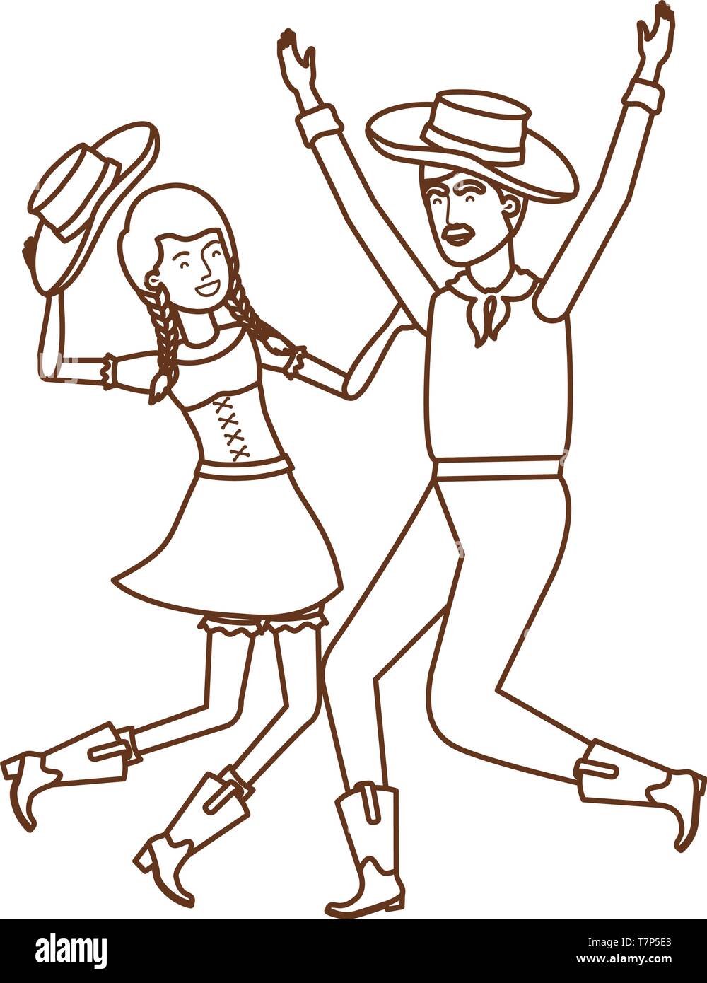 farmers couple dancing with straw hat Stock Vector Image & Art - Alamy