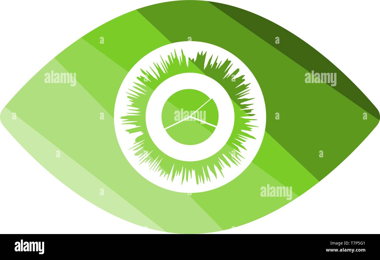 Eye With Market Chart Inside Pupil Icon. Flat Color Ladder Design ...