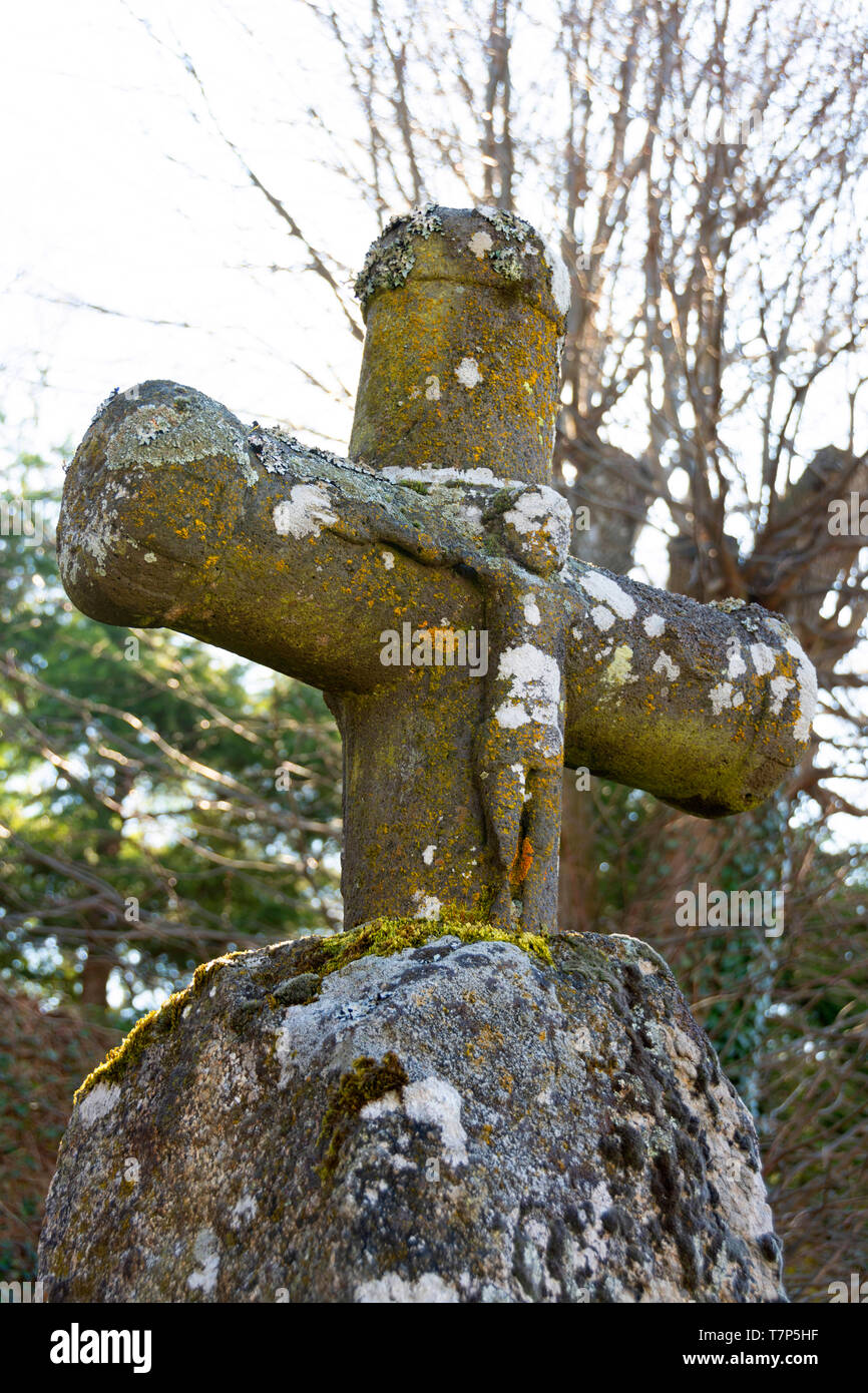 Weathered stone cross hi-res stock photography and images - Alamy