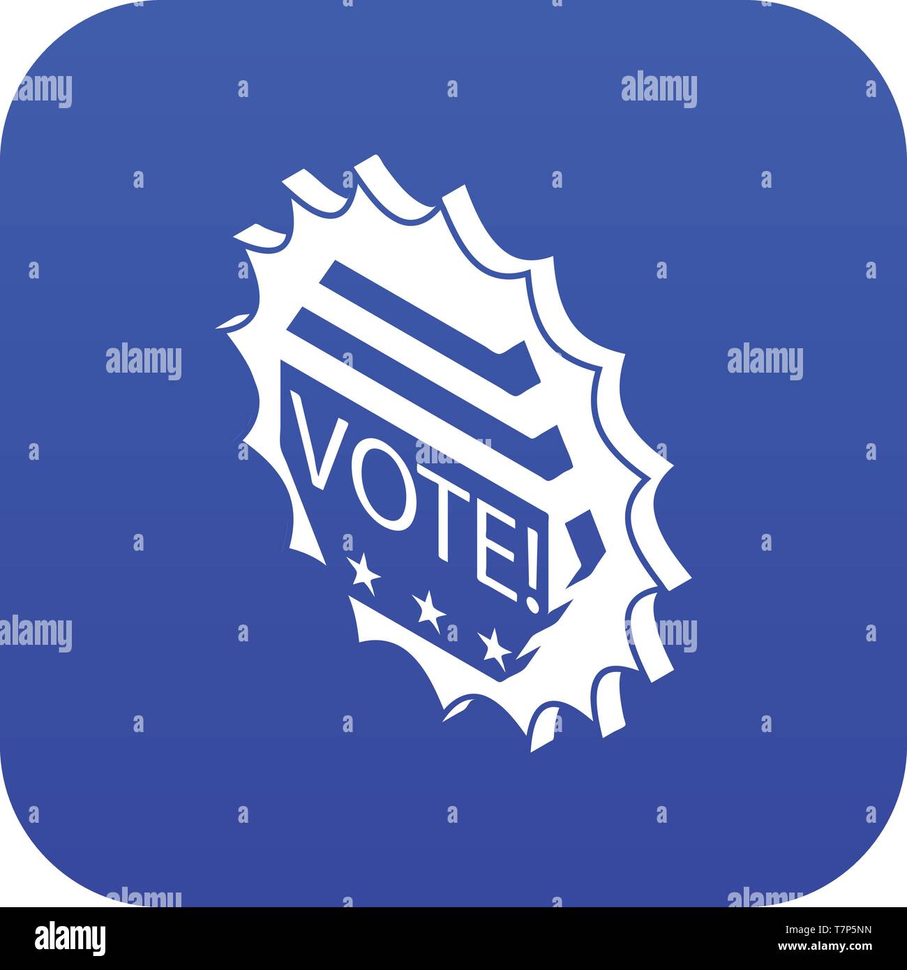 Vote emblem icon blue vector Stock Vector Image & Art - Alamy