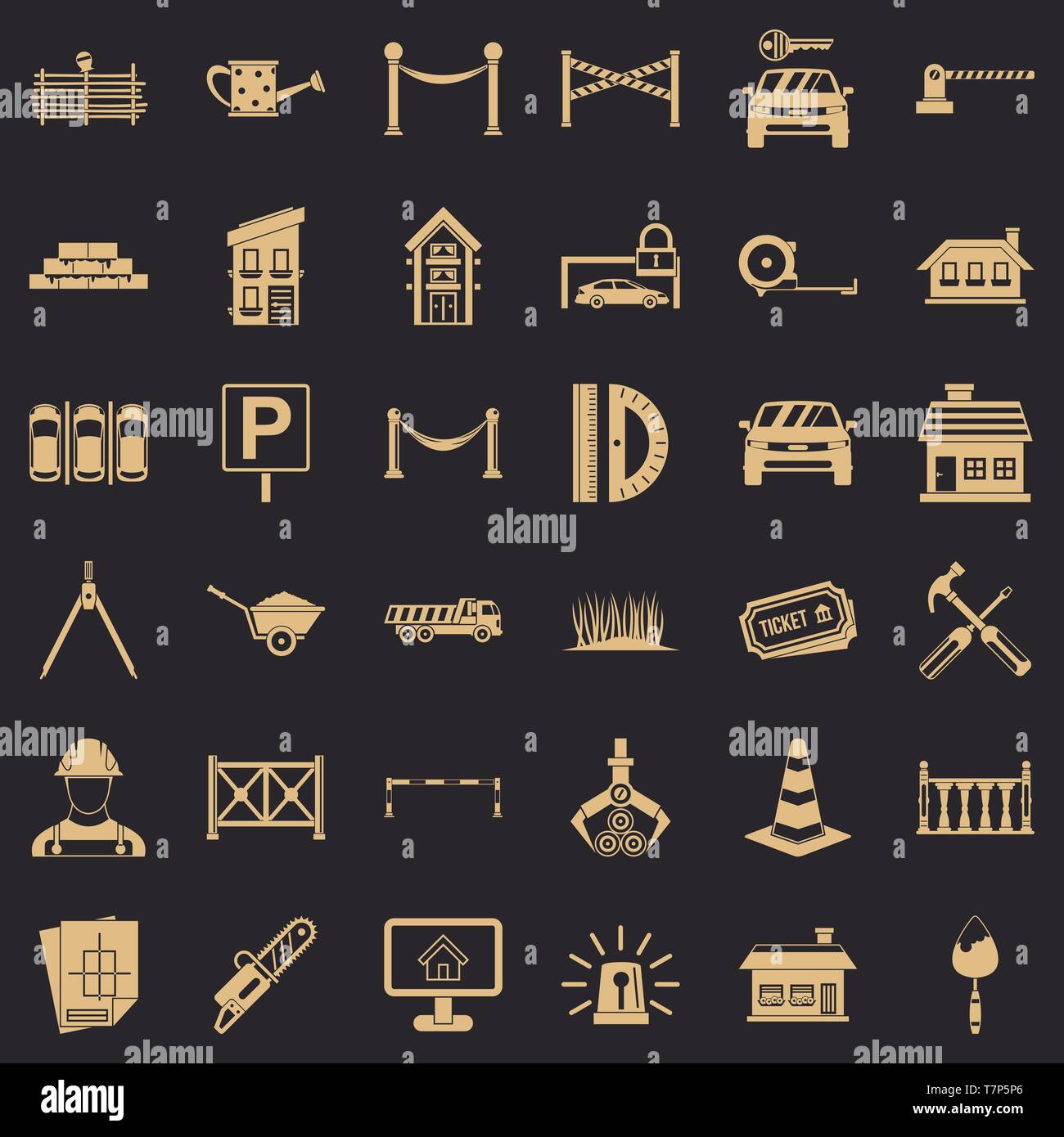 Building icons set, simle style Stock Vector Image & Art - Alamy