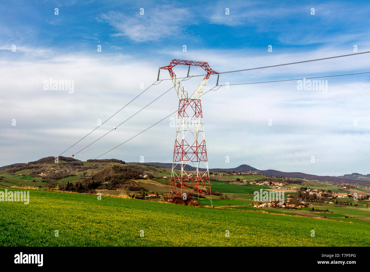 High voltage power lines france hi-res stock photography and images - Alamy