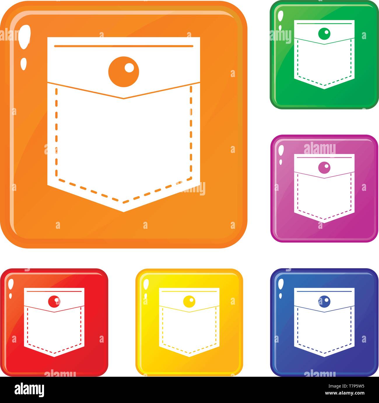 Black pocket symbol icons set vector color Stock Vector Image & Art - Alamy