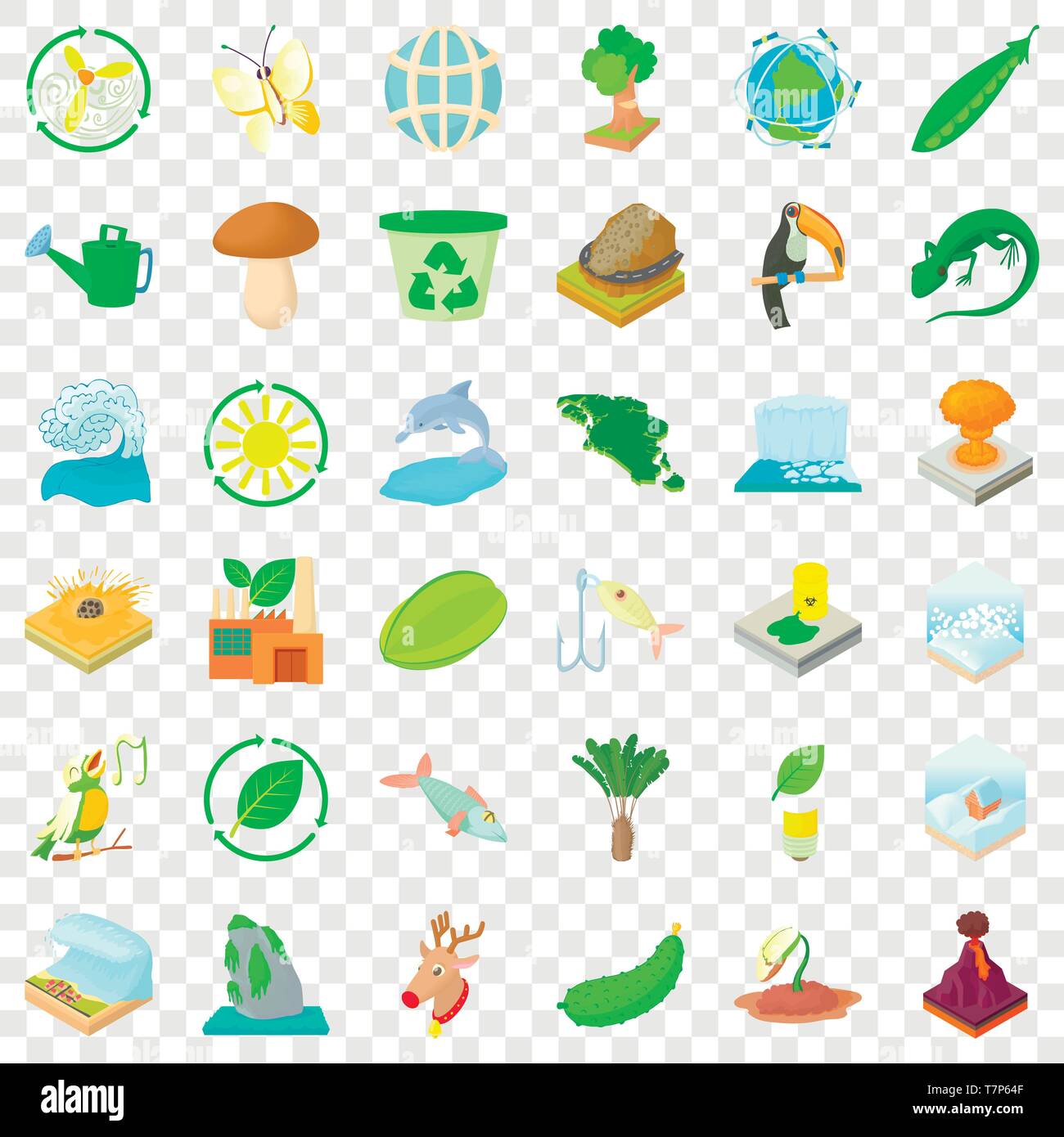 Ecology in earth icons set, cartoon style Stock Vector Image & Art - Alamy