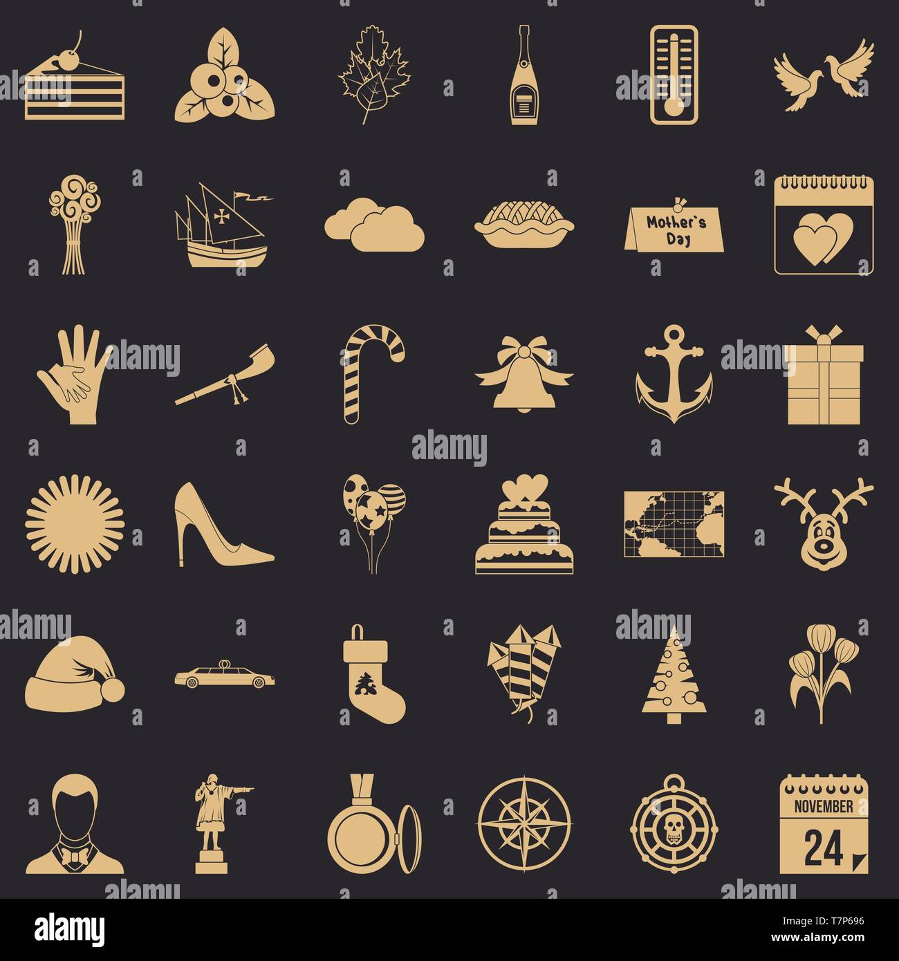 November icons set, simle style Stock Vector Image & Art - Alamy