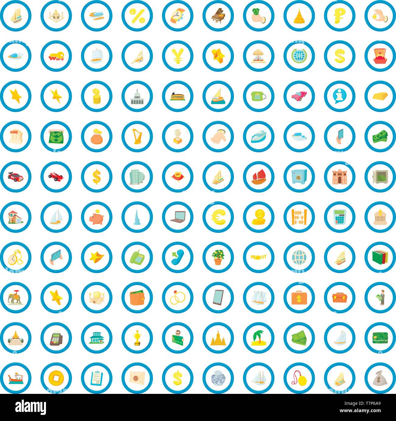 100 wealth icons set, cartoon style Stock Vector Image & Art - Alamy