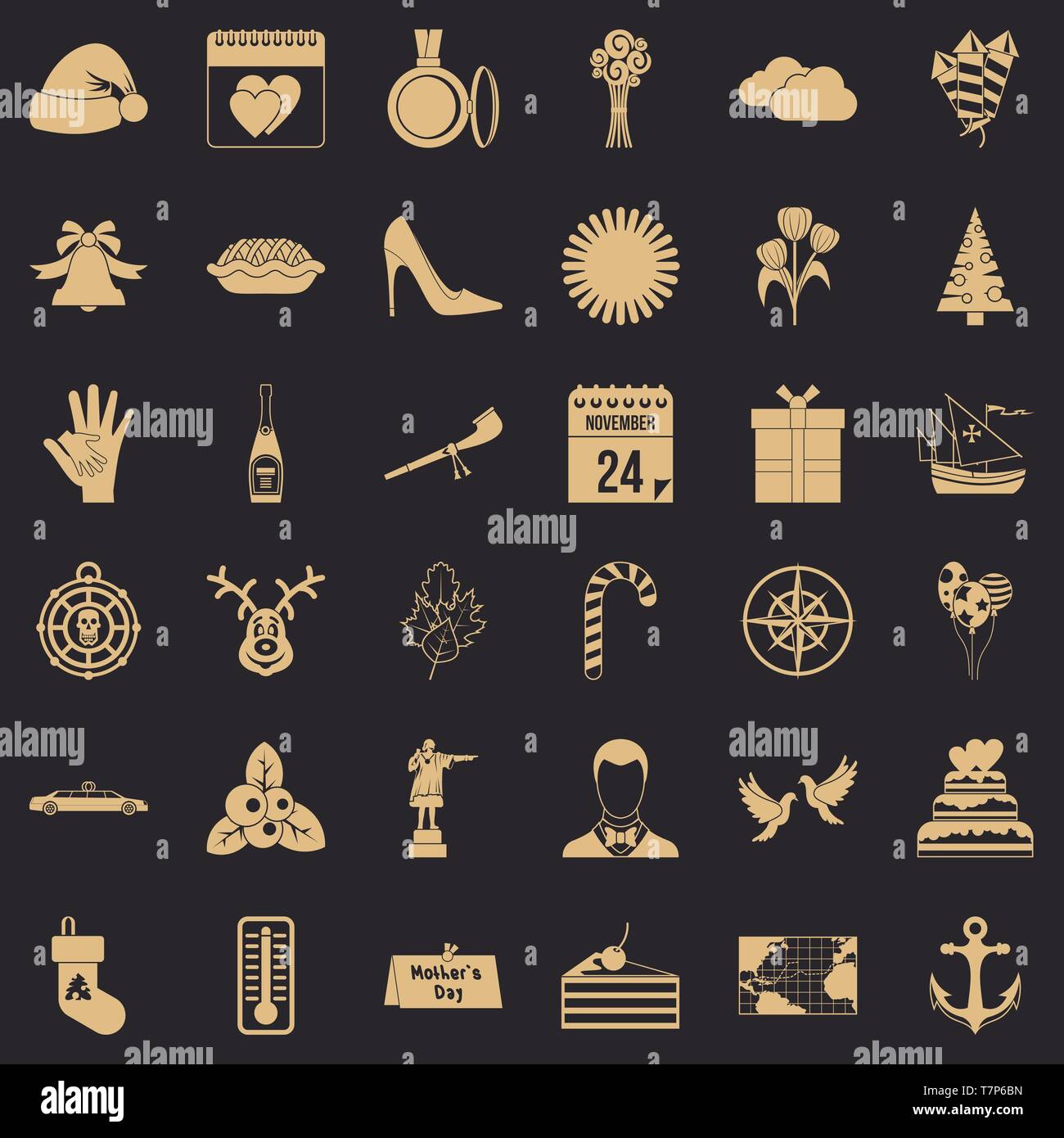 Decoration icons set, simle style Stock Vector Image & Art - Alamy