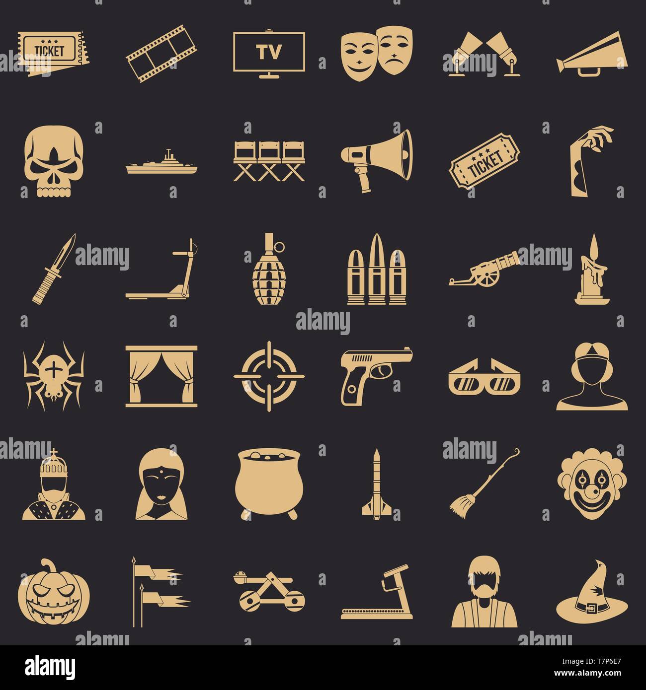 Movie icons set, simle style Stock Vector Image & Art - Alamy