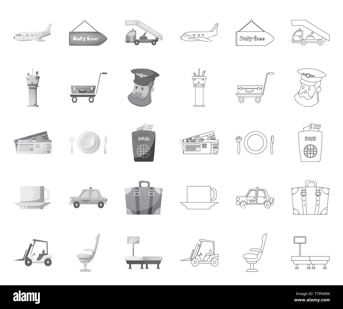 attendant,airliner,arrow,ramp,tower,baggage,pilot,ticket,plate,passport ...