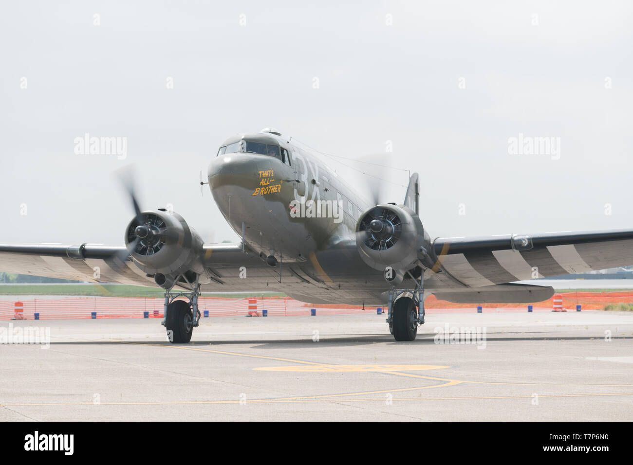 A World War II-era Douglas C-47 Skytrain leaves the tarmac at the D-Day ...