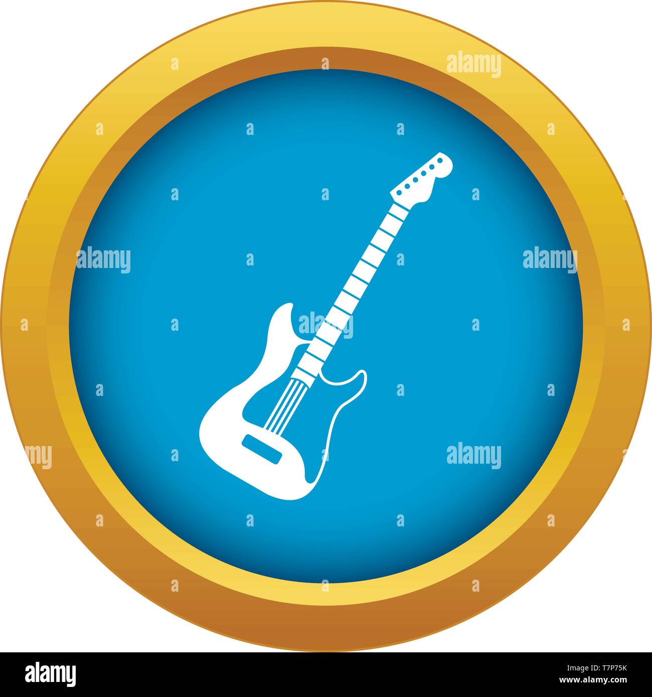 Acoustic guitar icon blue vector isolated Stock Vector Image & Art - Alamy