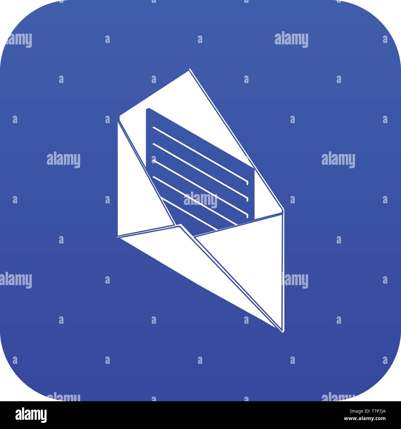 Open envelope icon blue vector Stock Vector Image & Art - Alamy