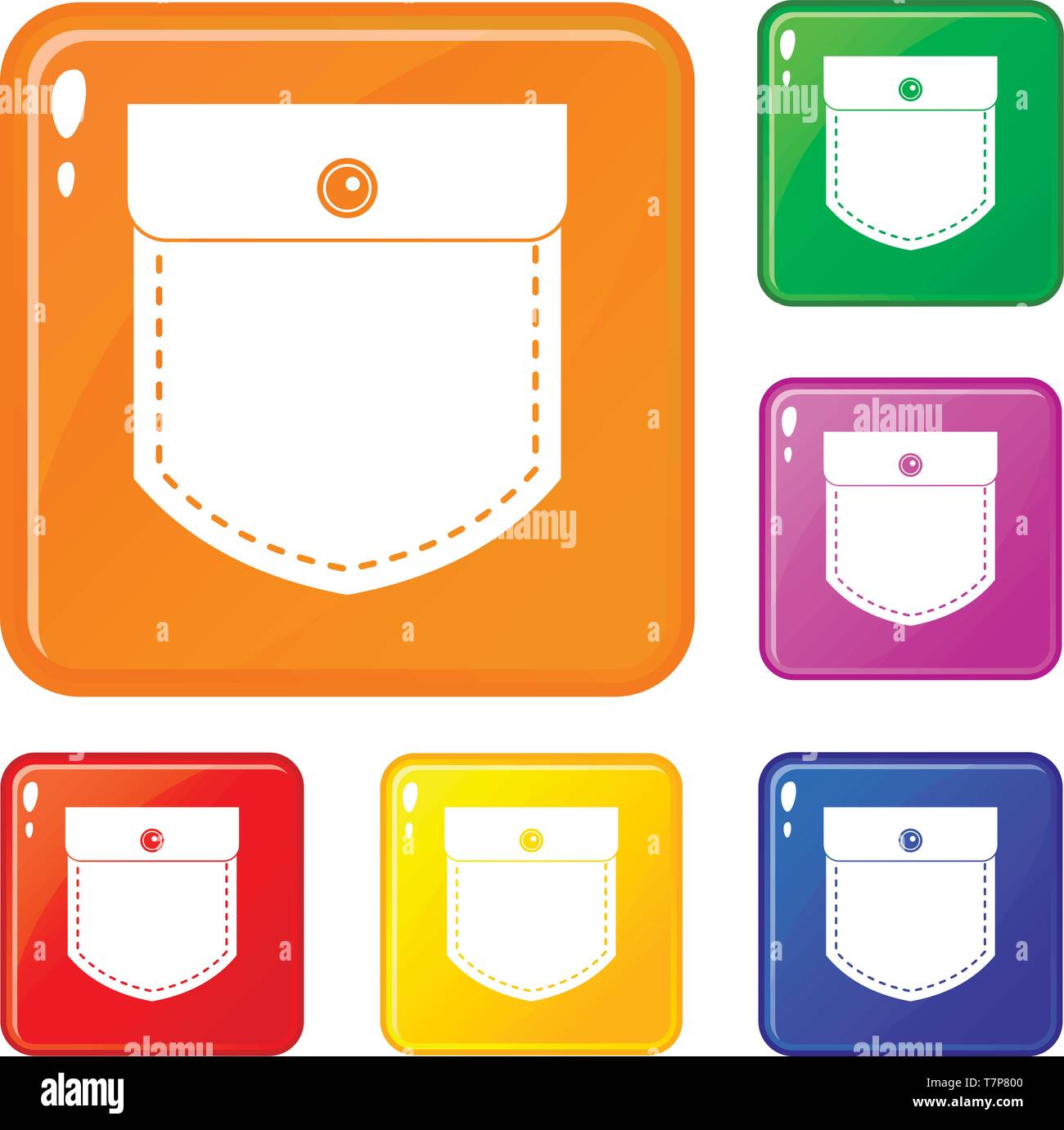 Black jeans pocket icons set vector color Stock Vector Image & Art - Alamy