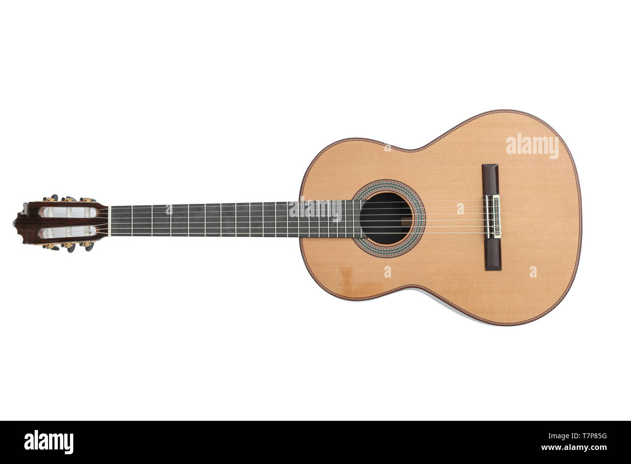 Beautiful classic guitar isolated on white background Stock Photo - Alamy