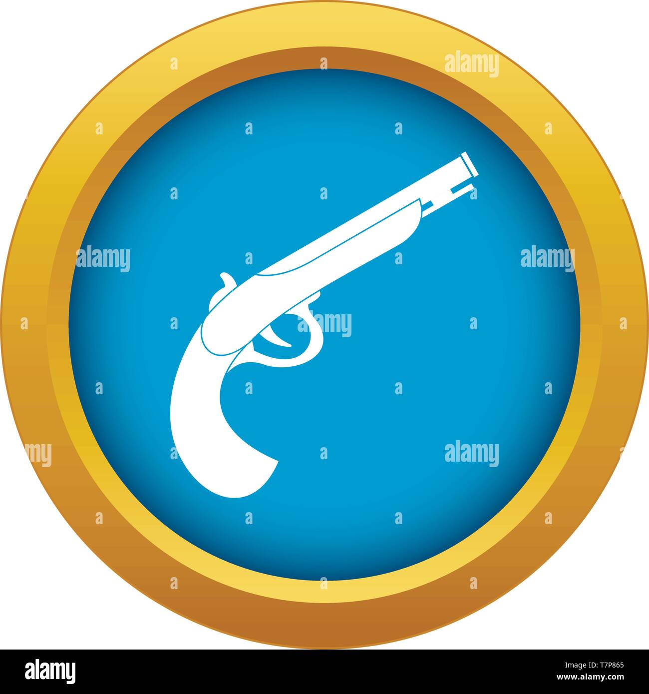 Gun icon blue vector isolated Stock Vector Image & Art - Alamy