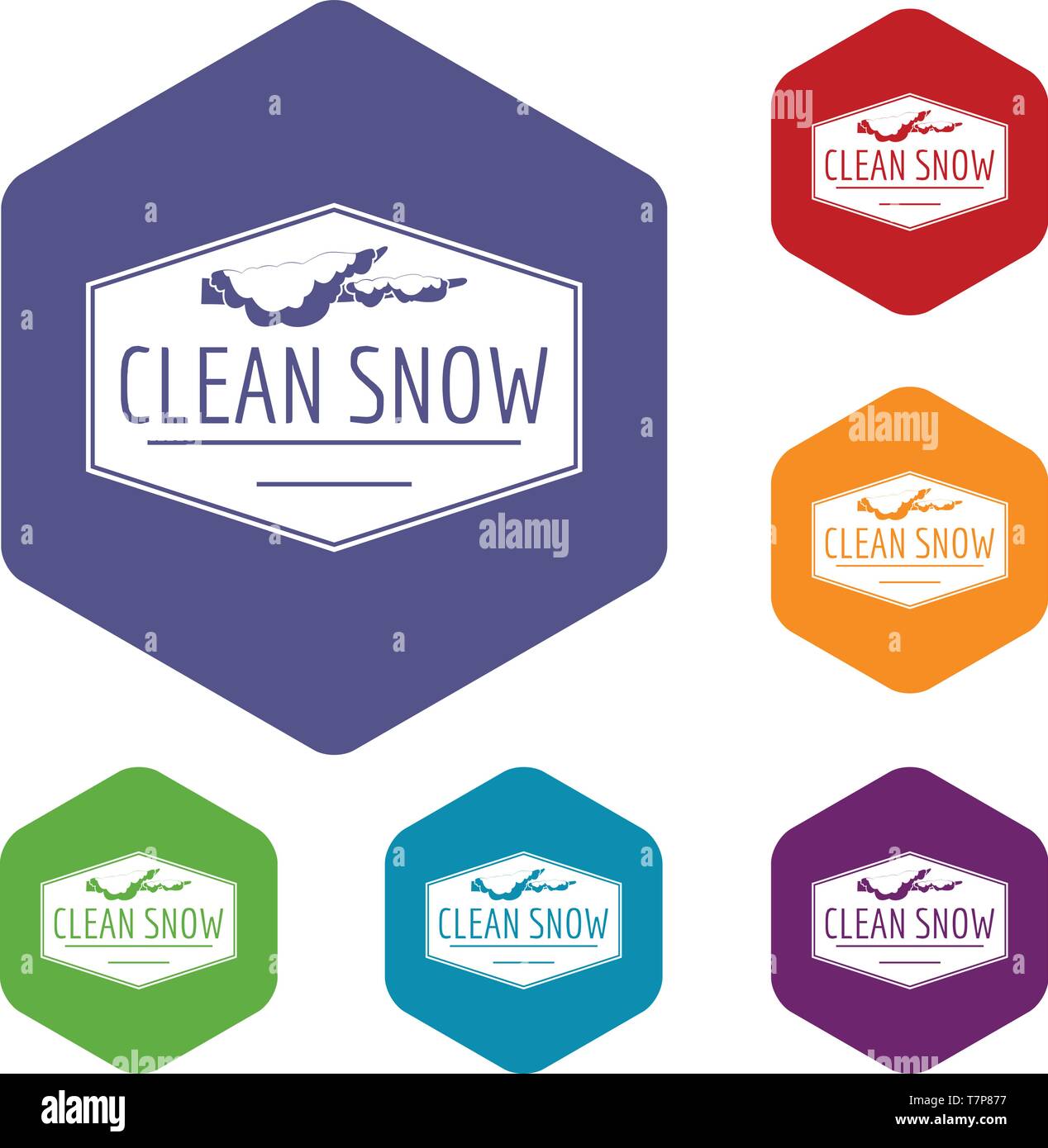 Clean snow icons vector hexahedron Stock Vector Image & Art - Alamy